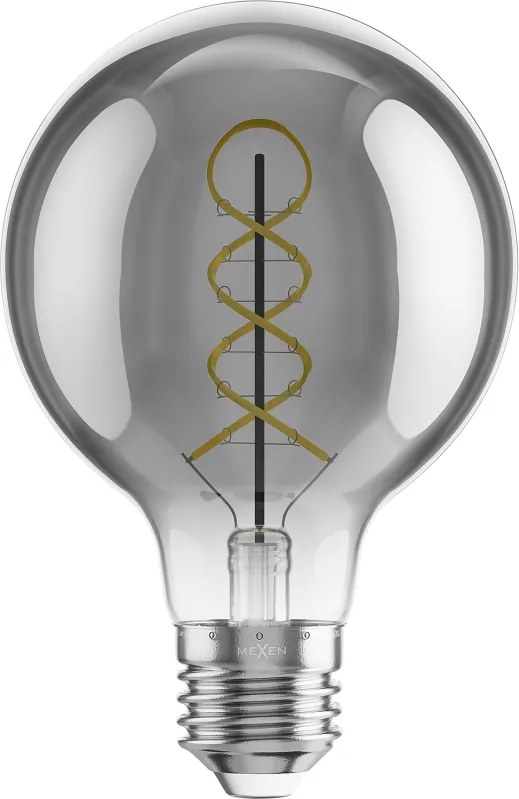 Mexen Vintis, LED filamentová žárovka E27, G80, 8 W, teplá bílá 2700K, kouřová, L165-E27-0827-70