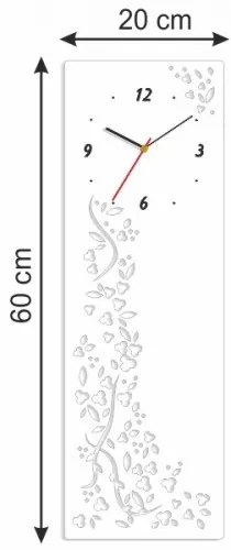 Obdélníkové nástěnné hodiny Tmavě hnědá