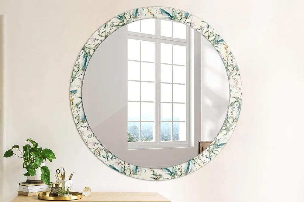 Kulaté dekorativní zrcadlo Akvarely květin fi 100 cm