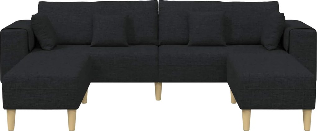 Pohovka 3 ks Černá textil 3335164