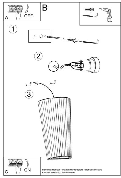 Sollux SL.0838 - Nástěnné svítidlo LANA 1xE27/60W/230V