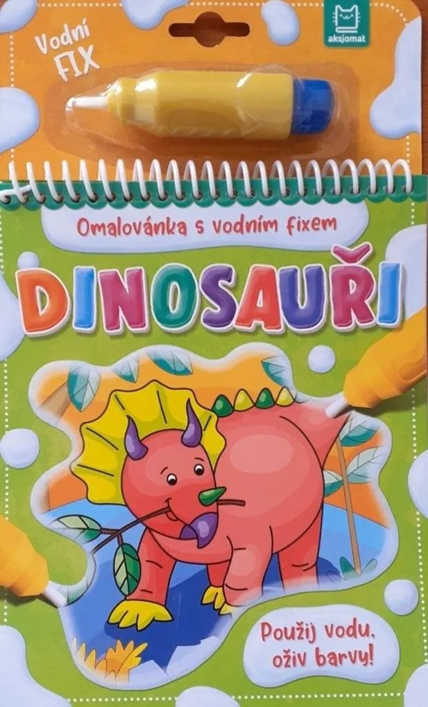 Omalovánky dinosauři omalovánka s vodním fixem: použij vodu, oživ barvy!