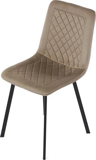 Elegantní jídelní židle NOX – cappuccino samet, černý kov Autronic