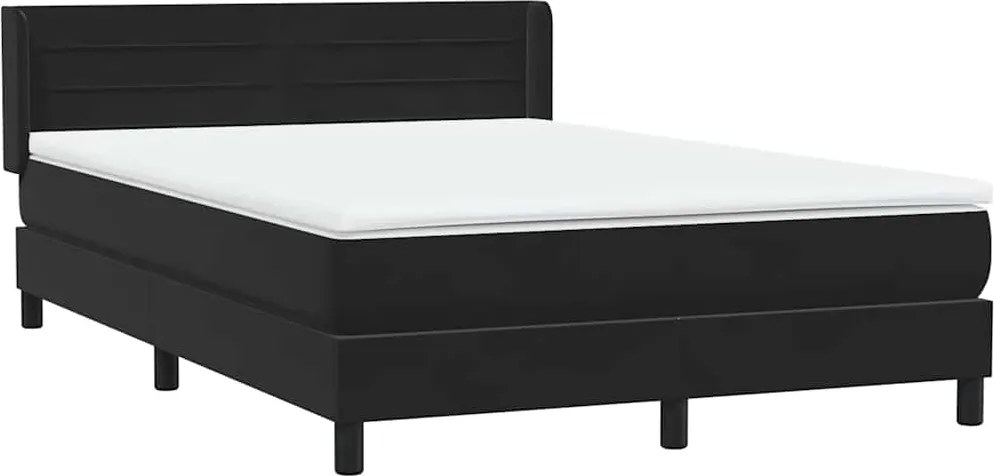 Box spring postel s matrací černá 160x210 cm samet 3318203