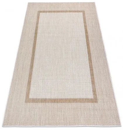 koberec SISAL SION Rám 21782 ploché tkaní ecru, béžová velikost 180x270 cm | krásné koberce cz