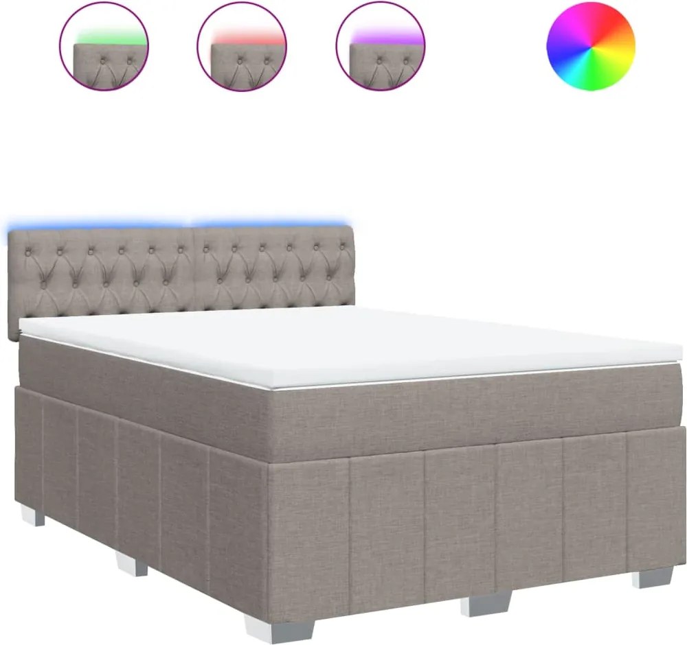 Box spring postel s matrací taupe 160x200 cm textil 3289430