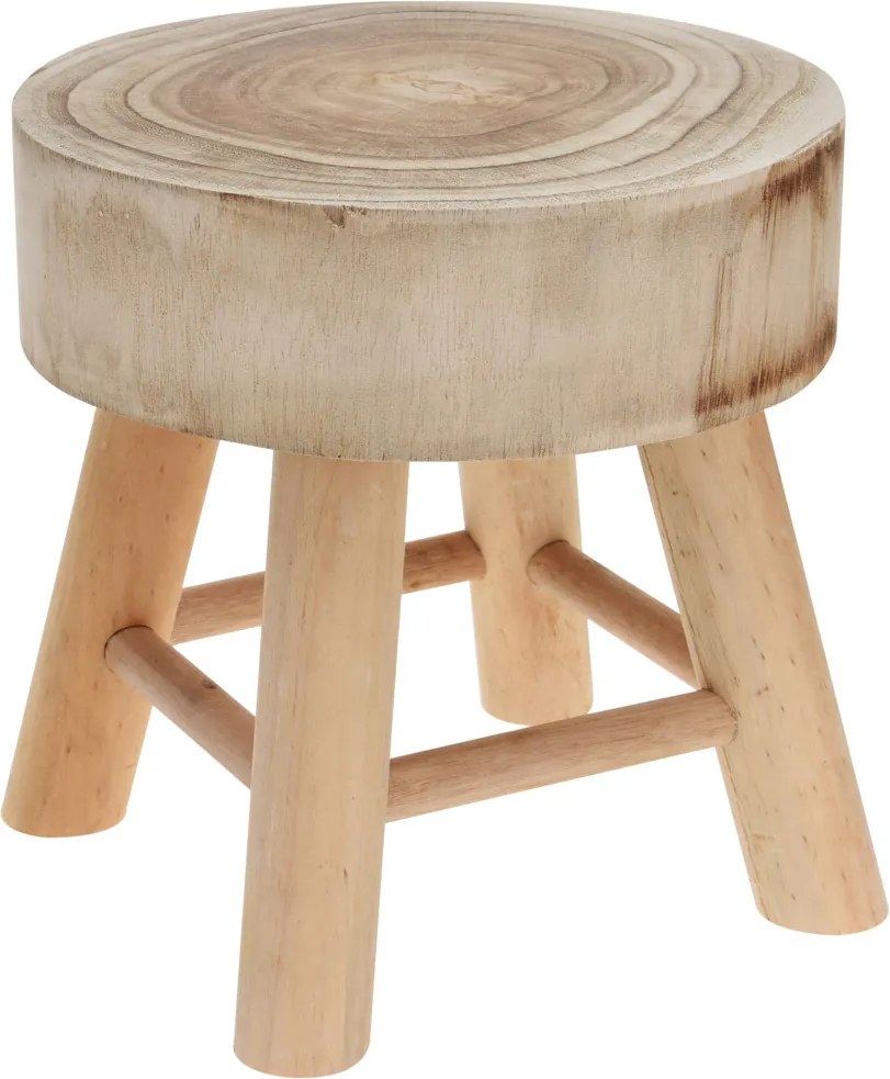 Stolička z přírodního dřeva, kruhová - taburet, sedadlo