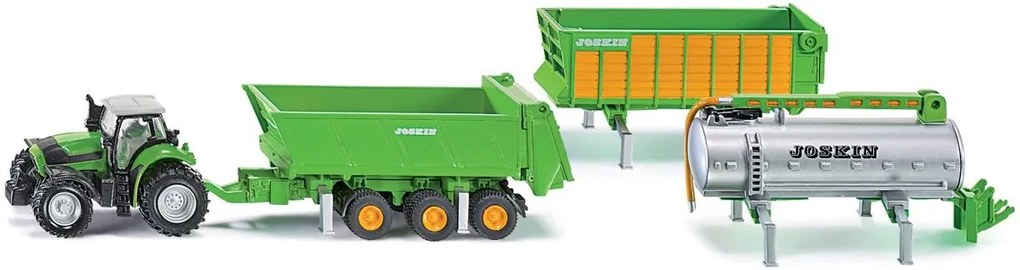 Kovový model siku farmer - traktor deutz se sadou přívěsů joskin