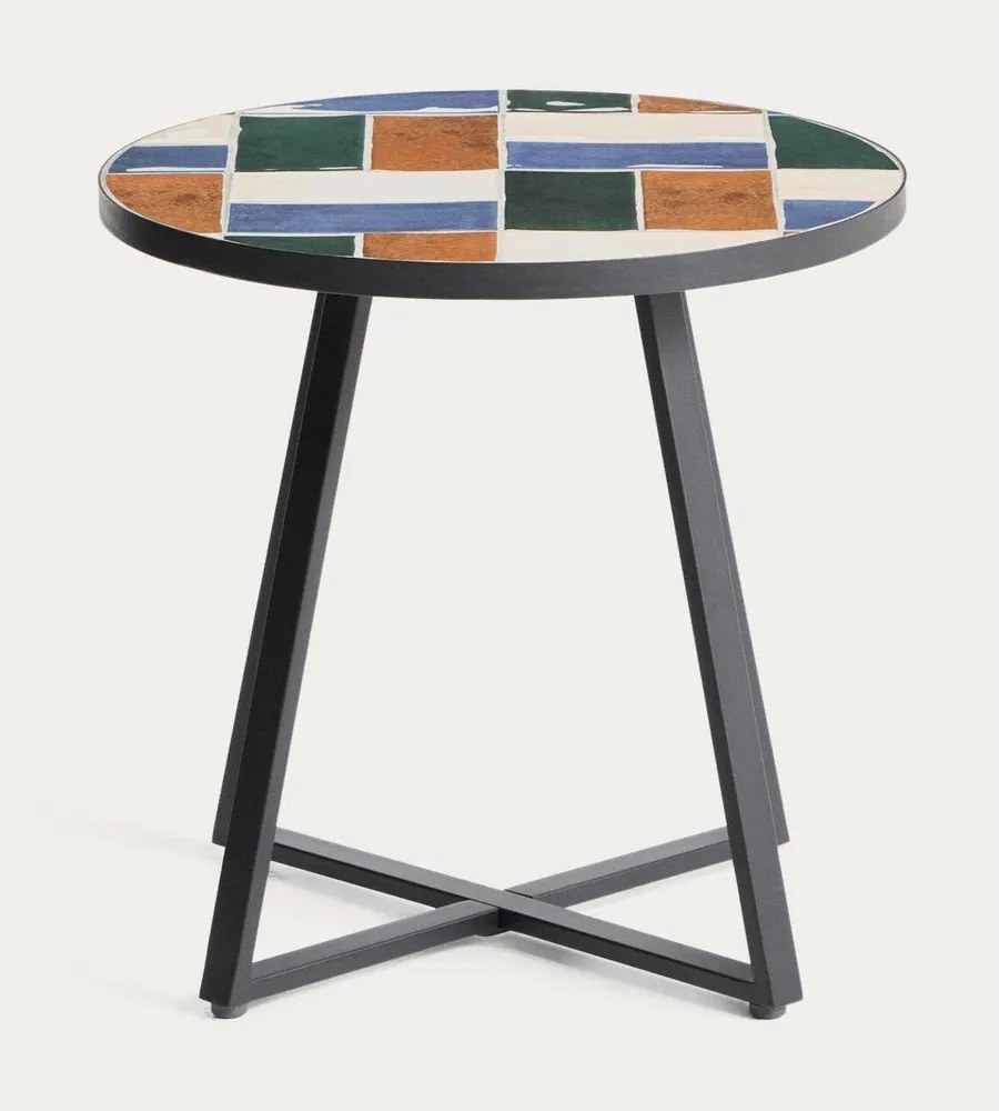 Kulatý zahradní stolek s keramickou deskou ø 45 cm Tella – Kave Home