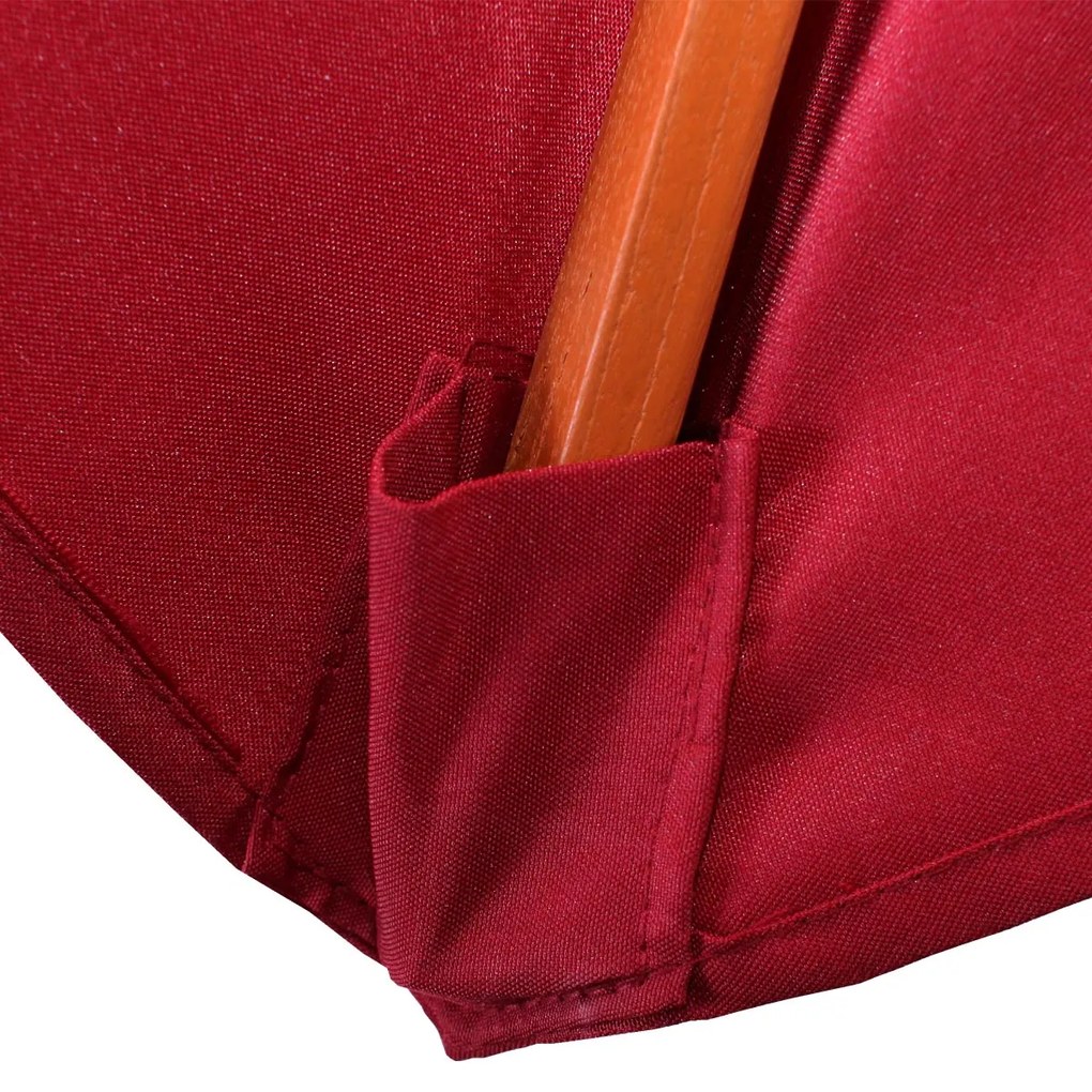 Slunečník Florida Ø 3 m - polyester/dřevo - bordeaux