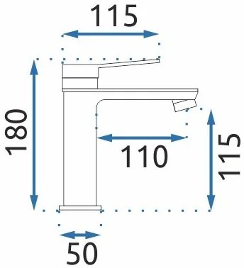 Rea Viral, umyvadlová baterie h-180, černá matná, REA-B2028