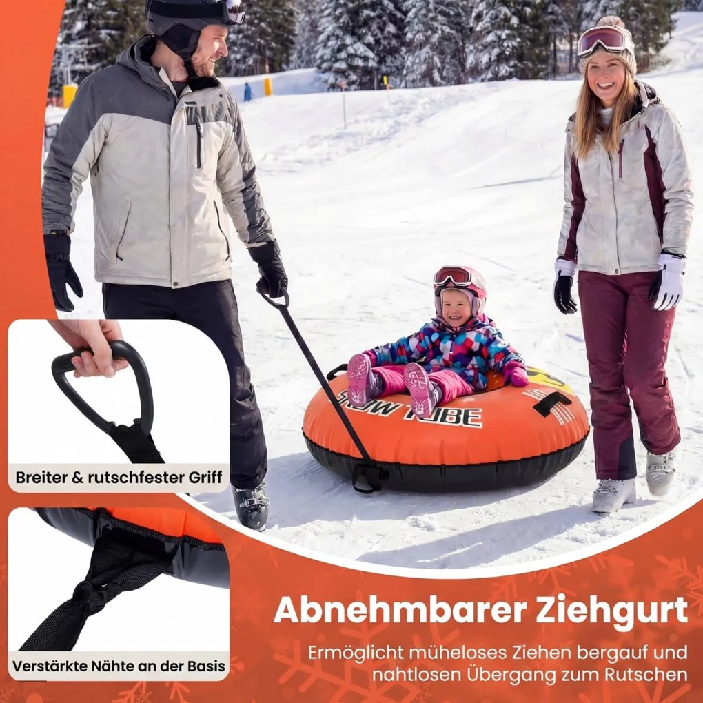 Costway Nafukovací zimní pneumatika s tažným lankem a rukojetí Snowtube
