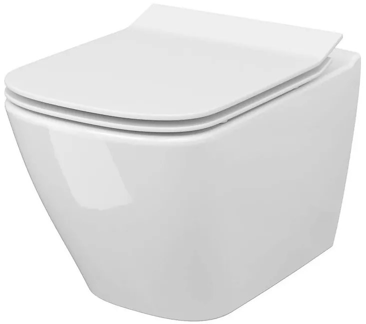 Cersanit City, System50 PNEU podomítkový rám + závěsná wc mísa City Square CleanOn + černé tlačítko Circle, S701-777