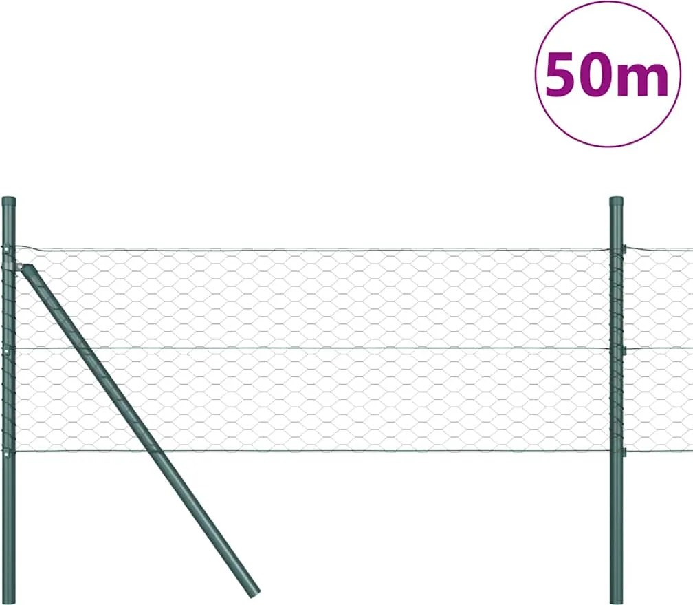 Hexagonální kotvení plotu 50 x 0,5 m Ocel potažená PVC Šedá 3352839