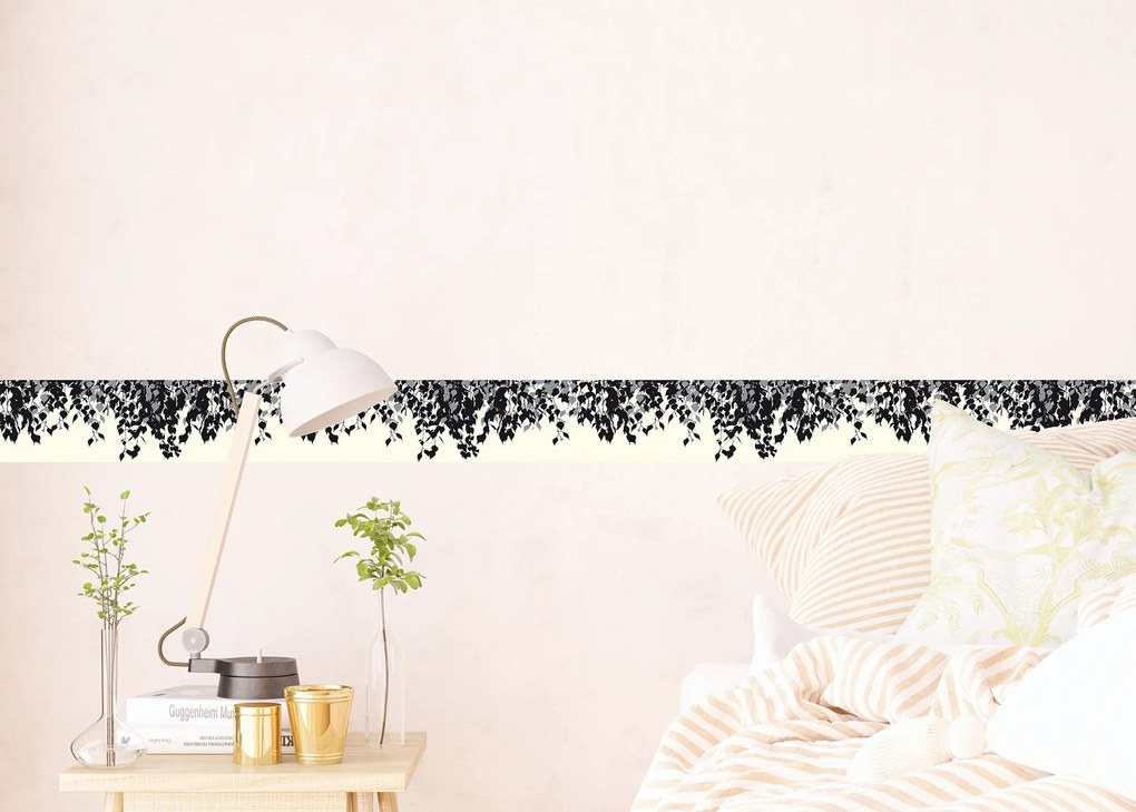 Samolepící bordura na zeď Béžové Stíny Listí | 5 m x 13.8 cm | DWB8275