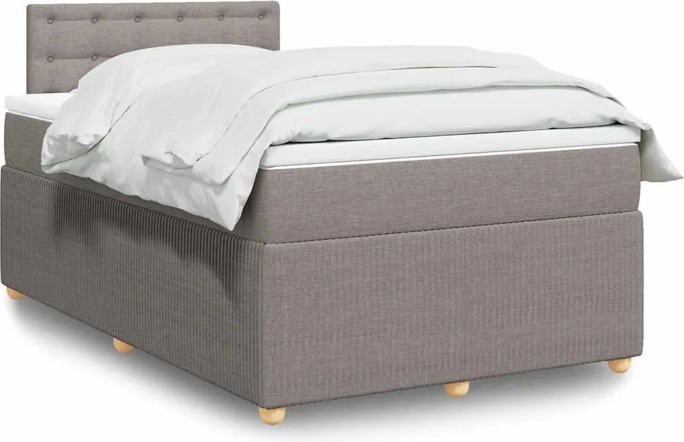 Box spring postel s matrací taupe 120x190 cm textil 3289713