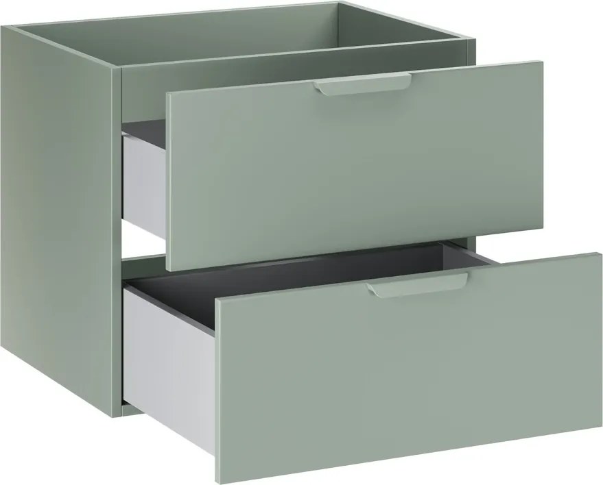 Závěsná skříňka Aster Nature Beyond s deskou a umyvadly 120 cm zelená/dub cremona