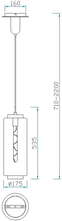 Mantra Jarras, závěsné svítidlo z chromo-grafitového skla, 1x40W E27, prům. 17,5cm