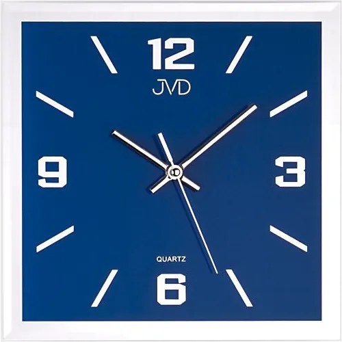 Skleněné modré nástěnné hodiny JVD N26113.7