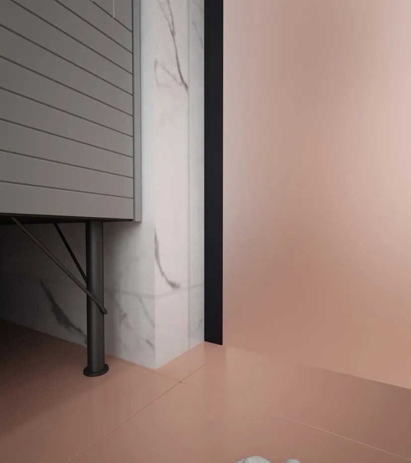 Erga Paris, sprchová zástěna Walk-In 30x200 cm, 8mm sklo námraza, černý profil, ERG-V02-PARIS-030x200-FR-BK