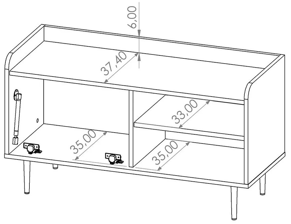 VASINA | TV stolek | VS-07 | RTV100 | 100 cm | dub brandy castello