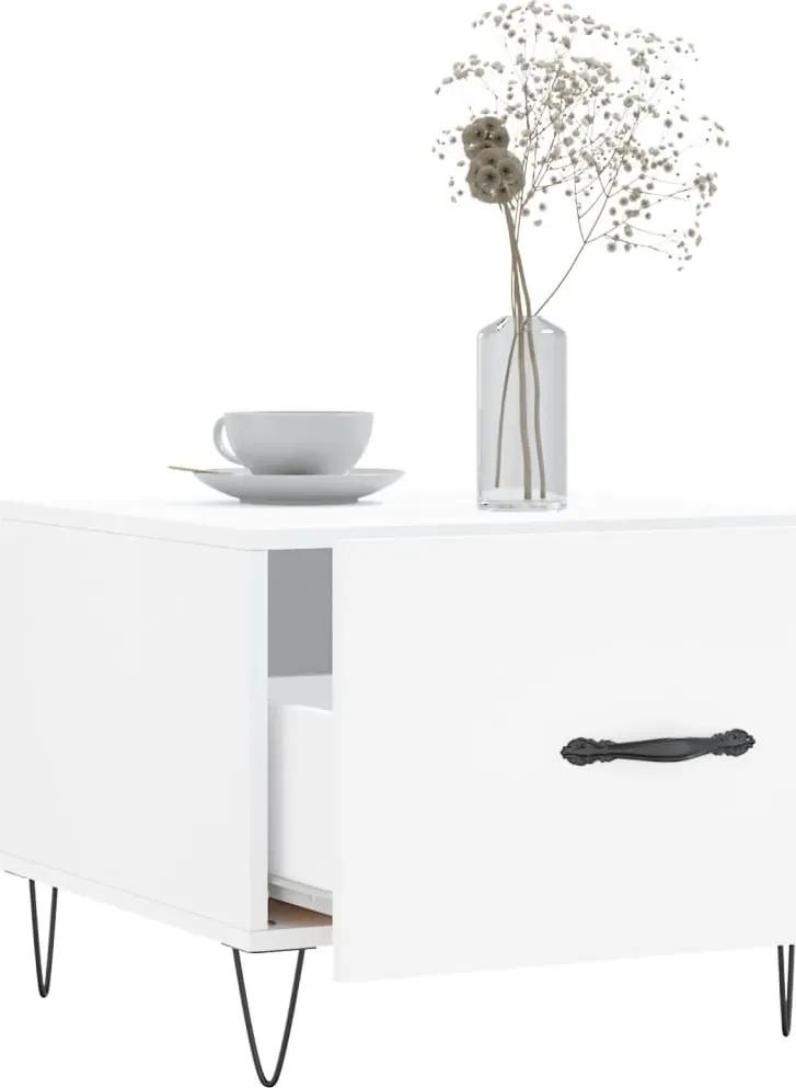 vidaXL Konferenční stolek 50x50x40 cm kompozitní dřevo [829380] Barva: bílá s vysokým leskem