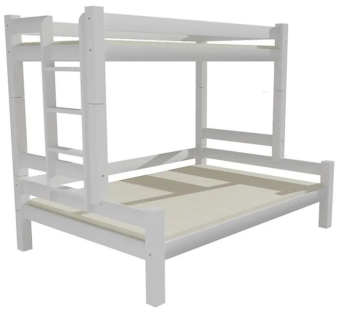 Vomaks Patrová postel s rozšířeným spodním lůžkem 8X8 6B 90/120 x 200 cm bezbarvý lak vpravo