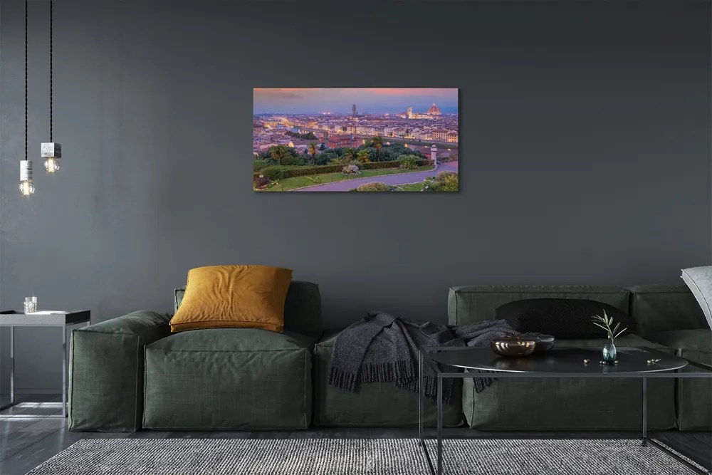 Obrazy na plátně řeka Itálie Panorama 140x70 cm