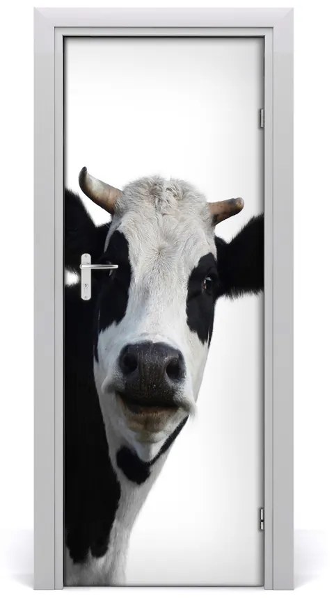 Samolepící fototapeta na dveře Flekatá kráva 85x205 cm