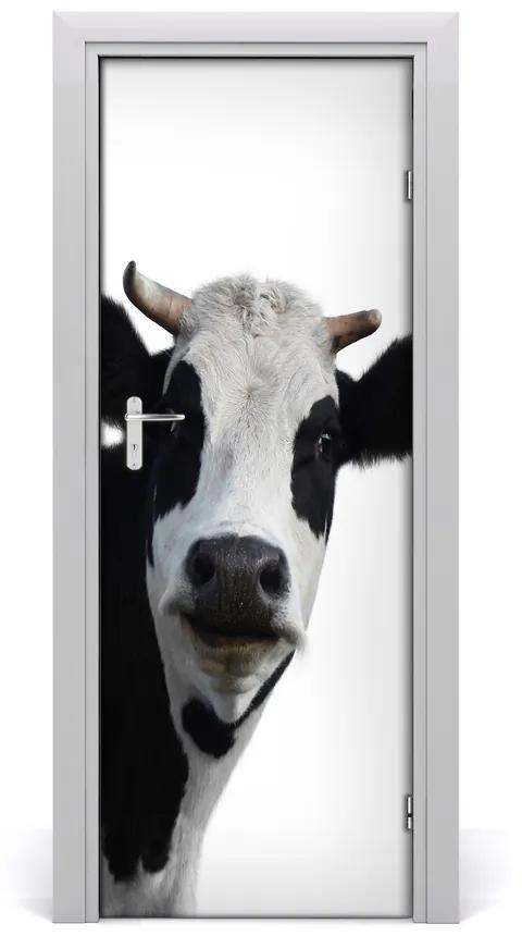 Samolepící fototapeta na dveře Flekatá kráva 95x205 cm