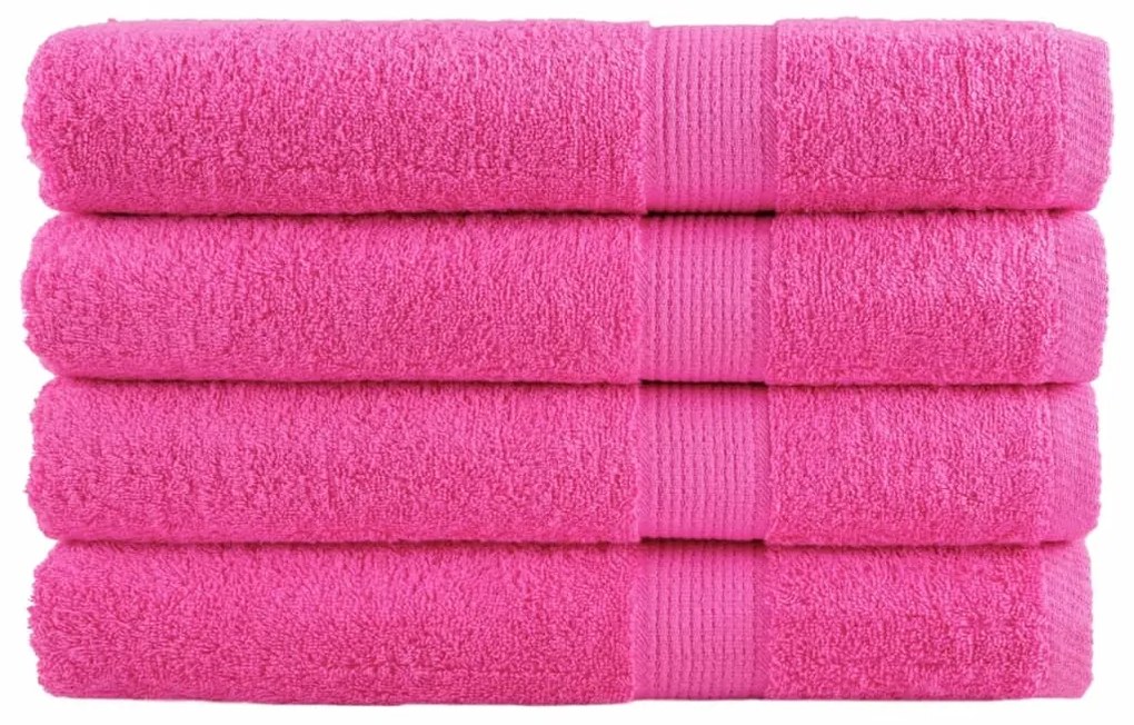 Premium ručníky SOLUND 4 ks růžové 80 x 200 cm 600 g/m² 137531