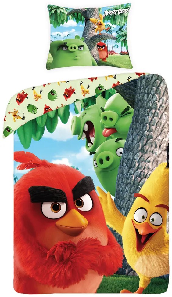 Halantex povlečení Angry Birds ve filmu red bavlna 140/200 cm, 70/90 cm