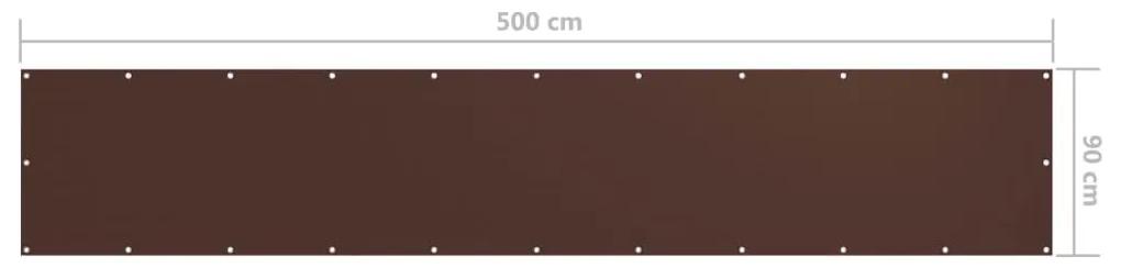 Balkónová zástěna hnědá 90 x 500 cm oxfordská látka