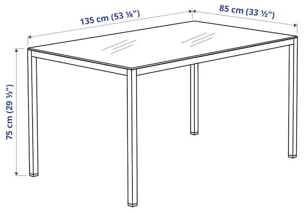 TORSBY / LUSTEBO Stůl a 4 židle, lesklá bílá pochromované/Viarp béžová/hnědá, 135 cm
