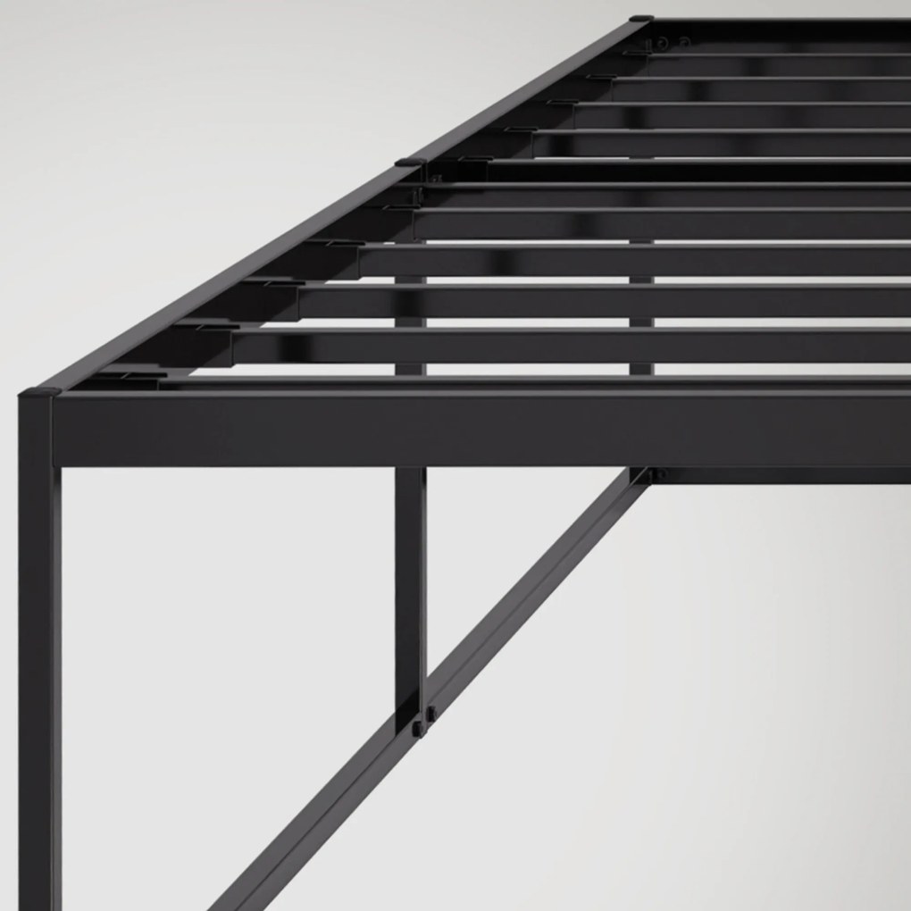 Kovová postel Scala - 200x200, v46 cm - Černá