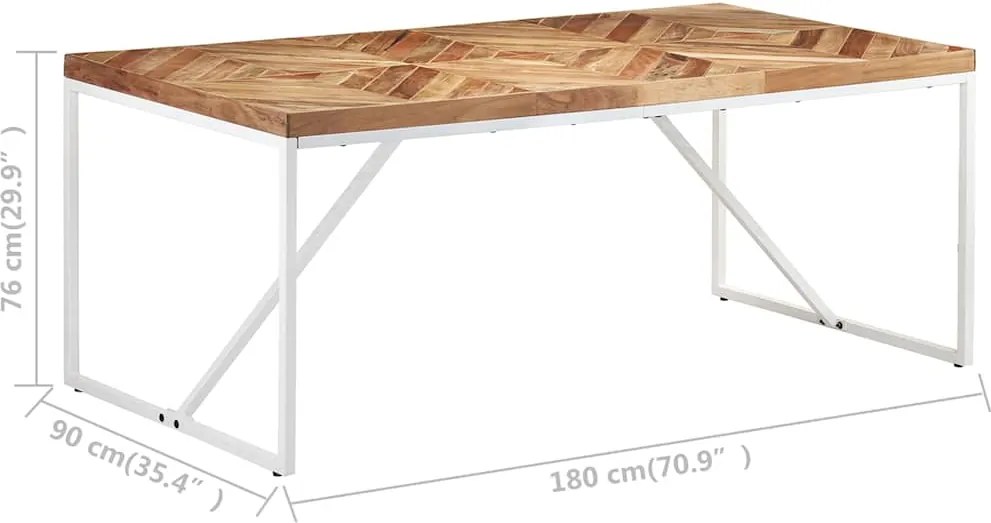 Jídelní stůl 180 x 90 x 76 cm masivní akácie a mangovník 323551
