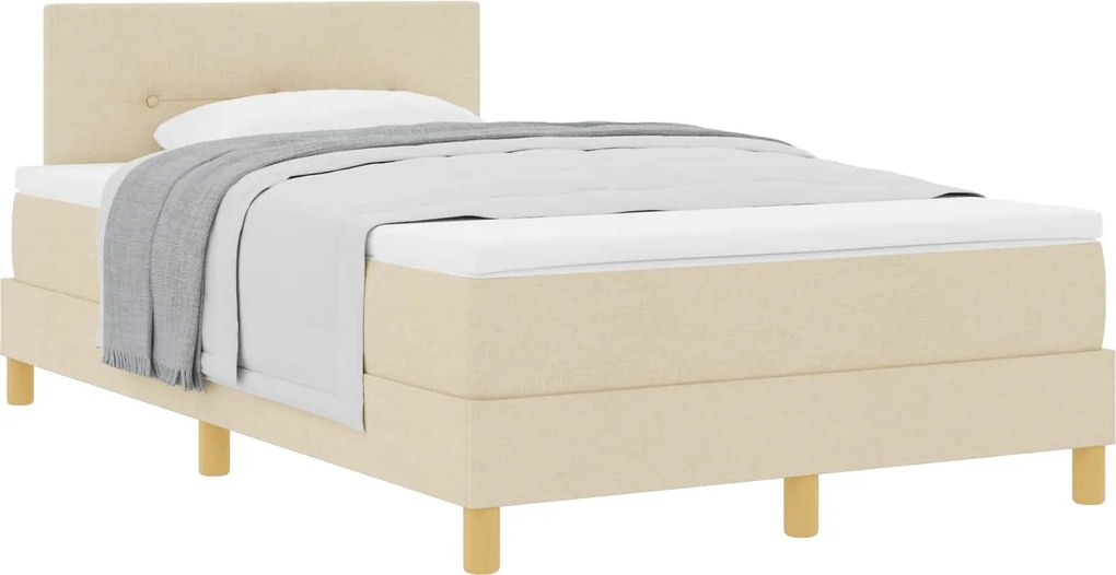 Postel s boxspringem s polštářem Krémová 120 x 200 cm textil 3338914
