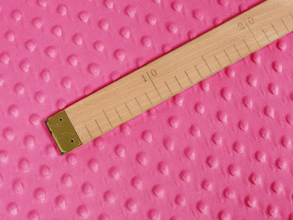 Biante Dětský povlak na polštář Minky 3D puntíky MKP-020 Růžovo fialový 60 x 60 cm