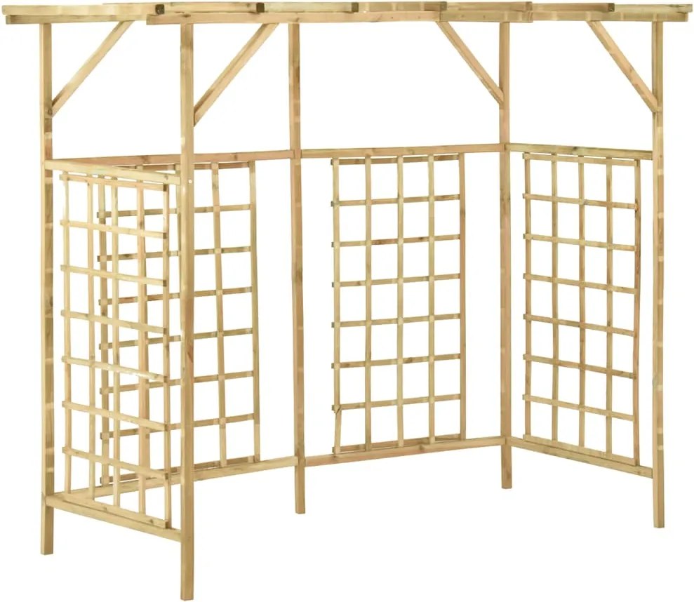 Zahradní pergola pro tři popelnice impregnované borové dřevo 316064