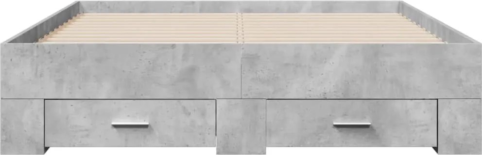 Rám postele se zásuvkami betonově šedý 140 x 190 cm kompozit 3280401