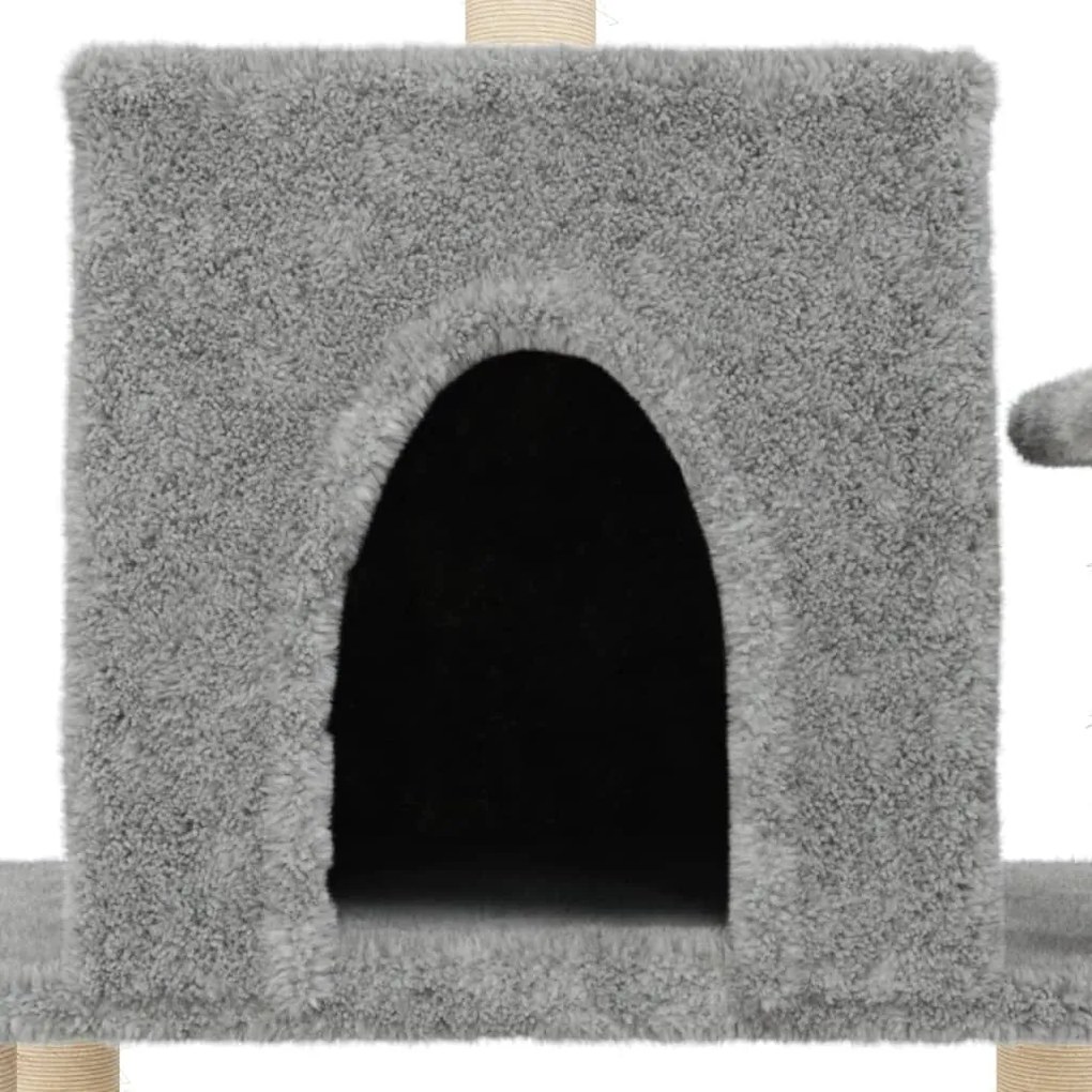 Škrabadlo pro kočky se sisalovými sloupky světle šedé 122 cm 172089