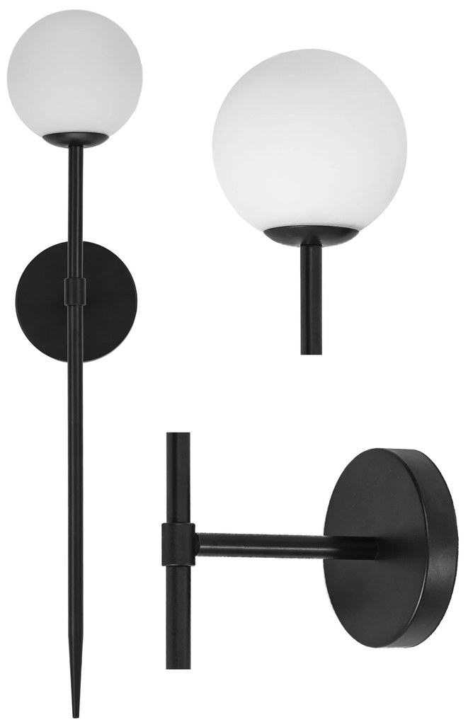 Toolight - nástěnná černá lampa 52cm APP577-1W, černá, OSW-08755