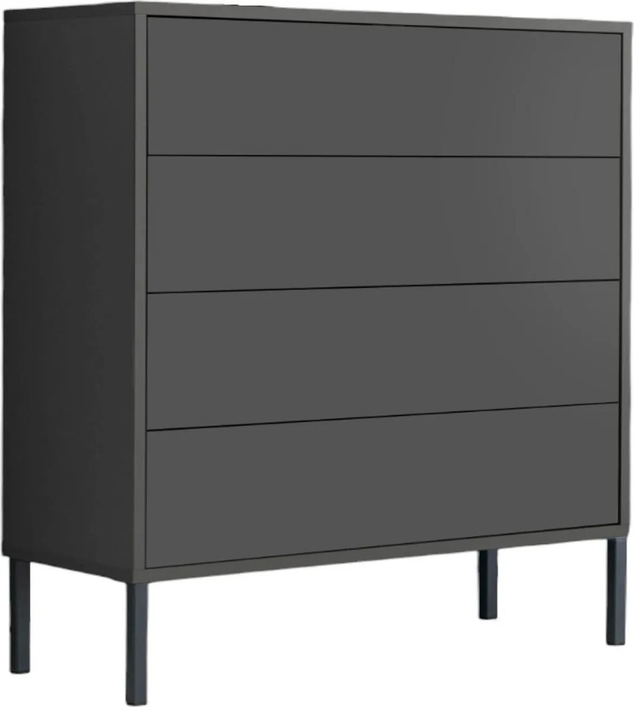 XXXLutz KOMODA, antracitová, 79/86/33 cm MID.YOU - Komody na nožičkách - 001067000402