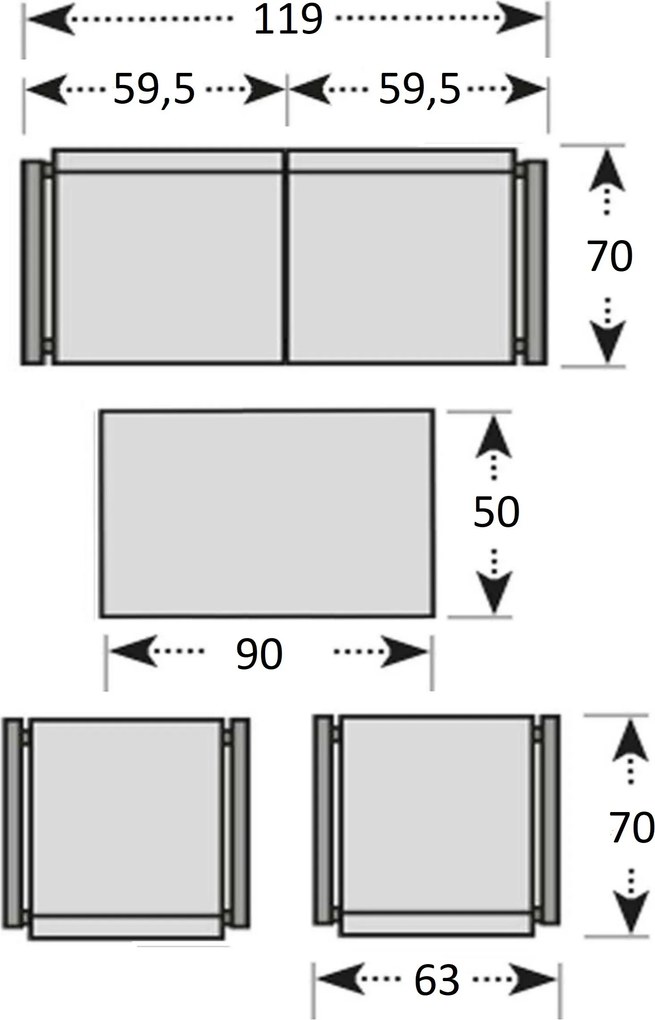Doppler BELLARIA LOUNGE, 2+1+1