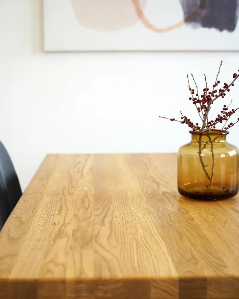 Jídelní stůl s masivní dubovou deskou Ela 1400 x 900 mm
