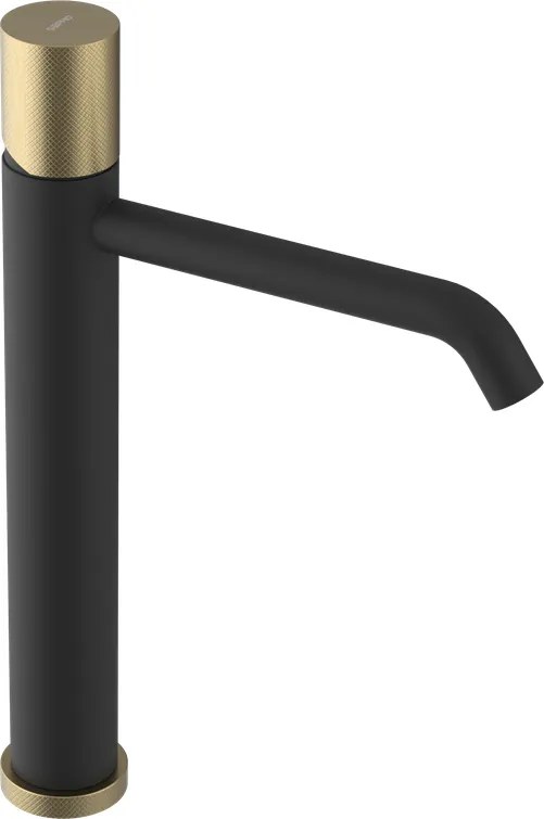 Sapho Sapho, ULTRATAP stojánková umyvadlová baterie bez výpusti, černá mat/zlato mat, UT007TBG