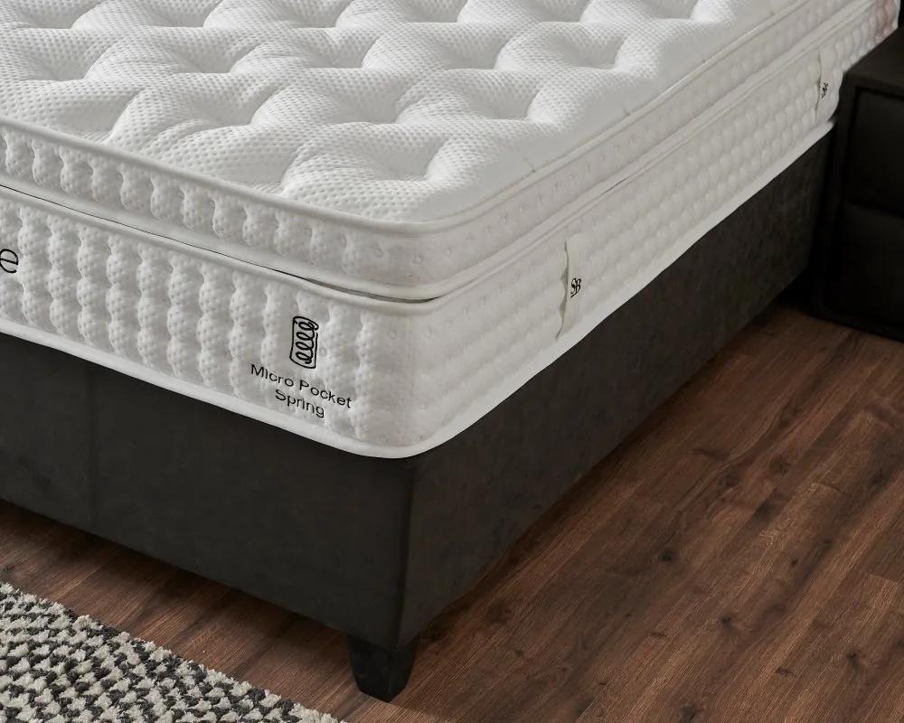 Čalouněná postel ELEGANCE s matrací - šedá 120 × 200 cm