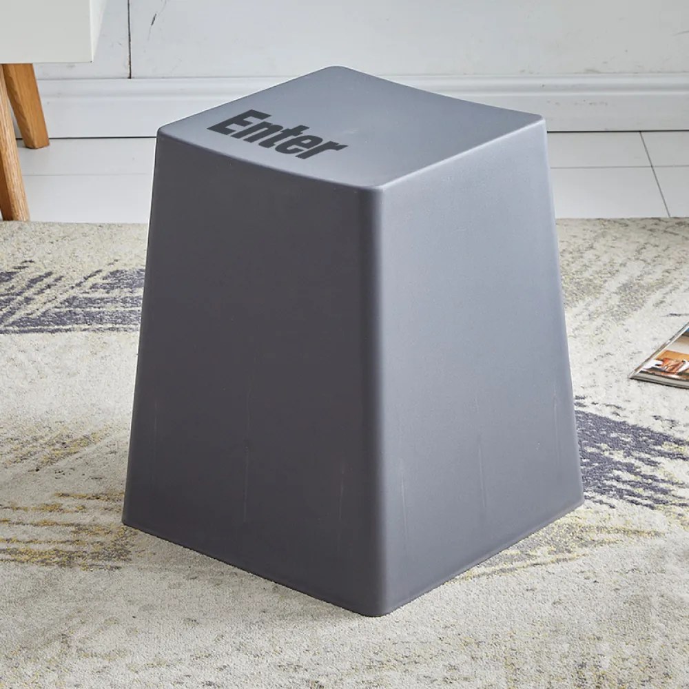 Taburet, šedá plast, KLAVO