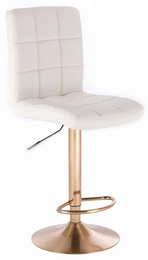 LuxuryForm DESIGN Barová židle TOLEDO na zlaté kulaté podstavě - bílá
