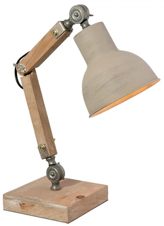 Stolní lampa dřevěná hnědá (Clayre &amp; Eef)